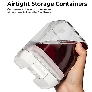 Shazo 6 PC Airtight Food Storage Containers + 6 Spoons - BPA Free Clear Plastic Snack & Spice Containers with Easy Lock Lids - Kitchen and Pantry Organization for Herbs, Coffee, Tea - 0.5L / 2.1 Cups