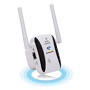 SUPALILOG WiFi Extender,WiFi Signal Booster,Up to 2640sq.ft,2 Antennas,2.4GHz 300Mbps,Range Extender,Wireless Repeater,Long Range Amplifier,360° Full Coverage with Ethernet Port and Access Point