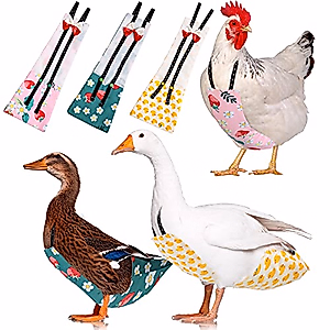 3 Pieces Pet Chicken Diapers Duckling Diapers Reusable Goose Clothes Washable Pet Diapers with Bow Tie for Poultry (Medium)