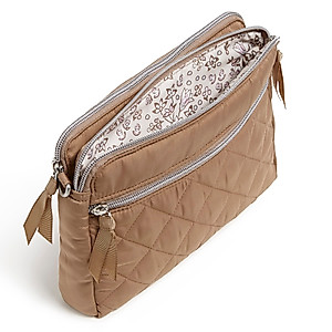 Vera Bradley Women's Performance Twill Triple Compartment Crossbody Purse, Meadowlark Tan, One Size