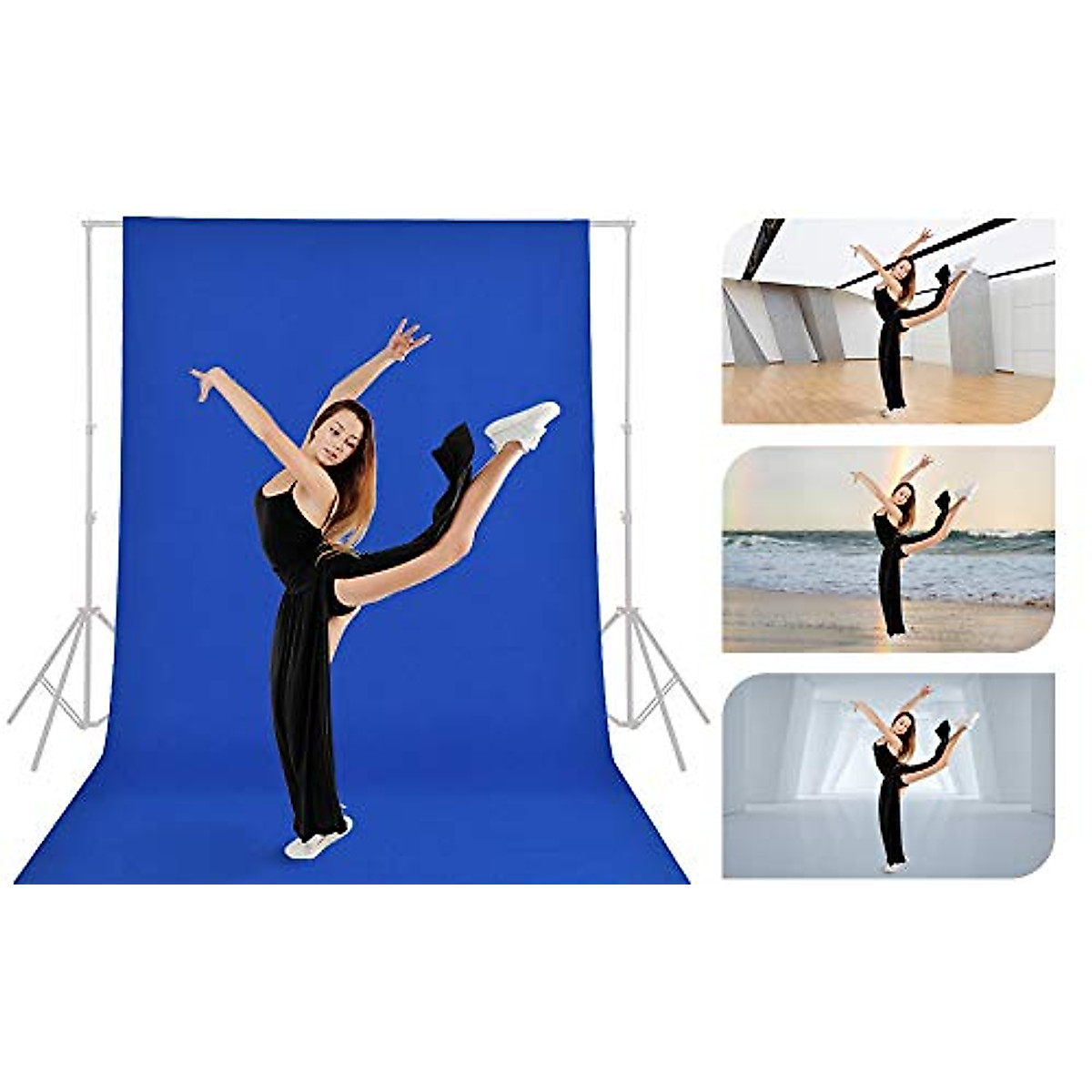 GFCC Royal Blue Backdrop - 8FTX10FT Polyester Blue Photo Backdrop for Photoshoot Background for Photography Screen Video Recording Photo Background