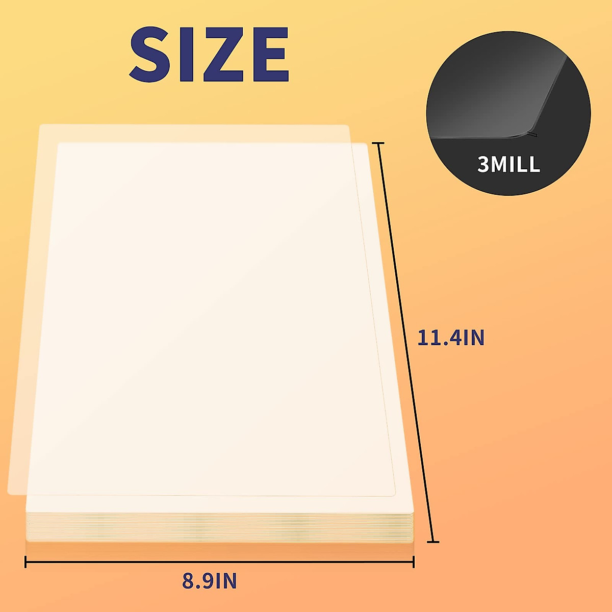 MFLABEL Thermal Laminating Pouches, 8.9 x 11.4-Inches, 3 mil Thick, 200-Pack