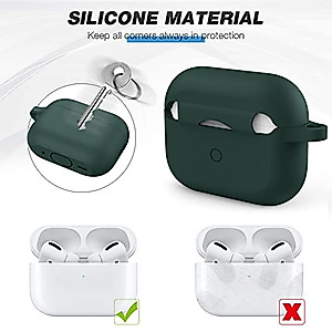 BRG Compatible with Airpods Pro 2nd/1st Generation Case Cover, Soft Silicone Skin Cover Shock-Absorbing Protective Case with Keychain Compatible for Apple Airpods Pro Case 2023/2022/2019