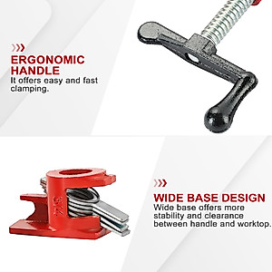 FLKQC Wood Gluing Pipe Clamp Set, Heavy Duty Cast Iron Quick Release Pipe Clamps for Woodworking, Pipe Clamps Quick Release for Woodworking, Carpentry, Home Improvement, and DIY Projects (6, 3/4")