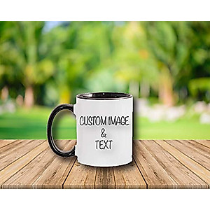 Customized Photo Mug with Personalized Text Upload Your Image with Different Designs, 11 ounces
