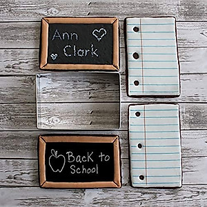 Back to School and Teacher Appreciation Cookie Cutters 5-Pc Set Made in USA by Ann Clark, Apple, Pencil, Crayon, Scissors, Paper