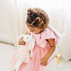 Wildkin Kids Princess Royal Rocking Chair for Girls, Perfect for Both Big & Little Kids, Includes Padded Backrest & Seat Cushion, Wooden Rocker Measures 23 x 16 x 28 Inches (White)