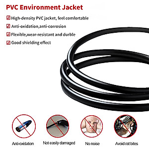 VANDESAIL XLR Cable, 3ft 2 Pack Microphone Cable, XLR Male to Female Balanced Microphone Cord 3 pin, Short 3 Foot Mic Cords, XLR Audio Mic Extension Patch Cable 3 feet (3 Foot, Black)