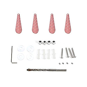 SDH Wall Mount Towel Hooks, Damage Free Modern Coat Hooks for Wall, Heavy Duty Hooks for Hanging Purse Bag Clothes Hat Helmet - Decorative Outdoor & Bathroom Hooks Pack of 4, Pink Aluminum Hooks