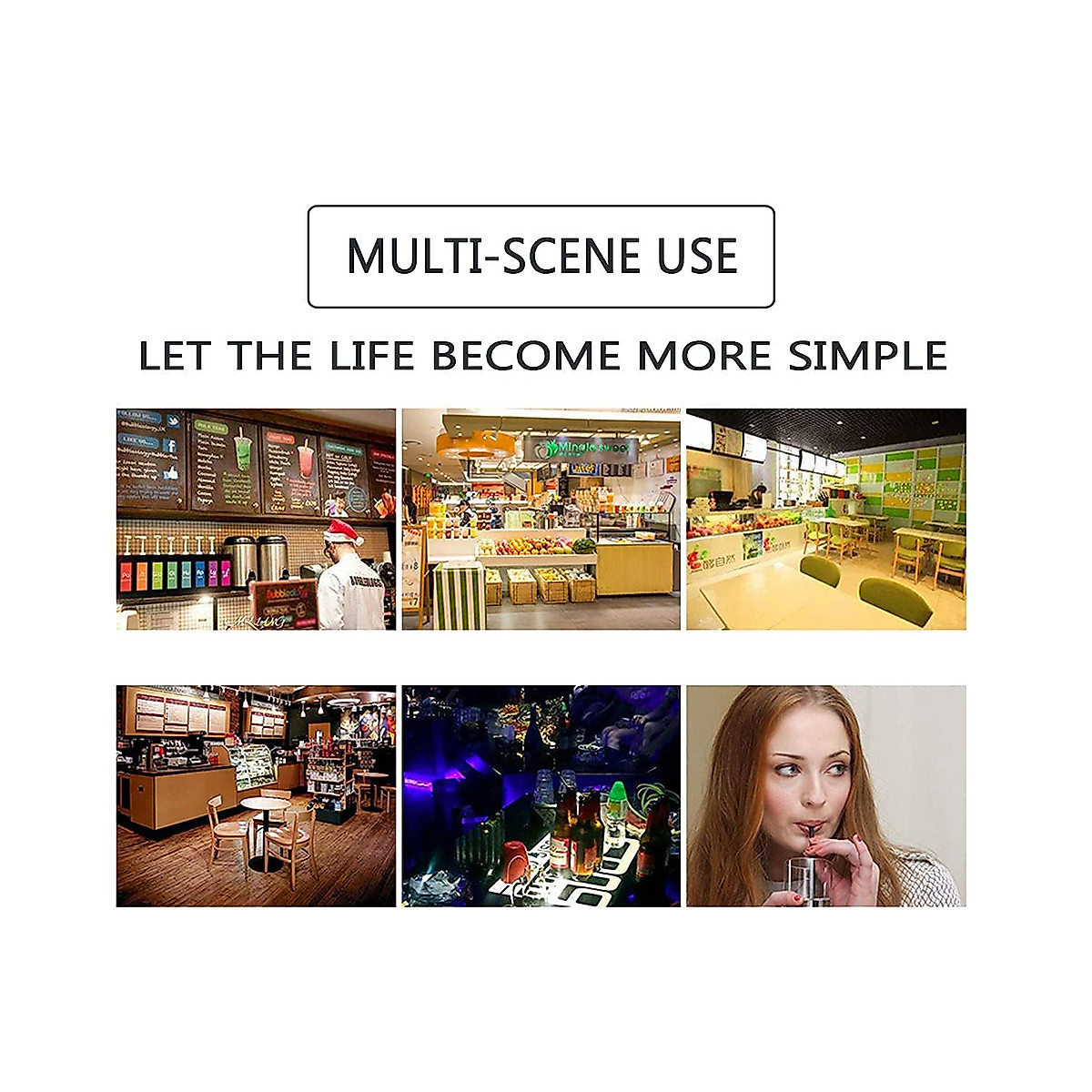 ADMIRING 10 Inch Plastic Drinking Straw 250 Pcs (10 Inch x 0.28 Inch) (Blue)