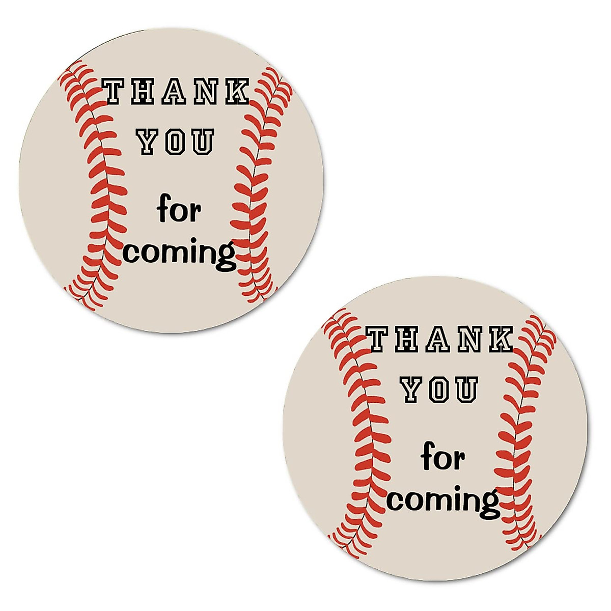 40 Thank You Baseball Labels, 2 Inch Big Round Glossy Stickers, Great Stickers for Birthday Party, Baby Shower, Wedding, Graduation, or Any Family Event Decorations, Made in USA