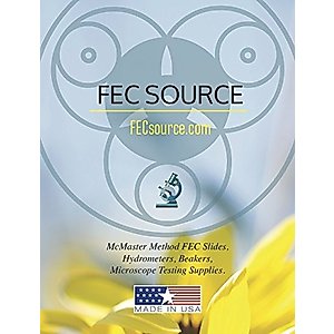 10 McMaster Method Microscope Slides, by FEC Source. Fecal Egg Count for Parasites, Worm Egg Count Slide for Veterinarians. Equine & Ruminant Parasite Management