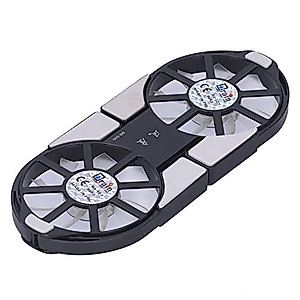 Laptop Cooler Cooling Pad,Portable USB Powered,4Color Laptop Cooling Pad,Foldable Notebook Cooler DualFan,Large Air Volume Radiator Heat Sink,with Blue LED Light(Black)