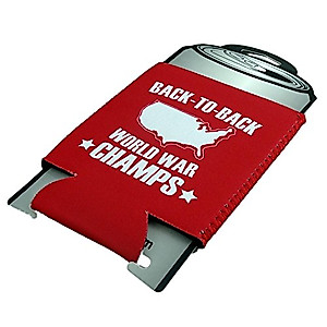 Funny Guy Mugs Back-To-Back World War Champs Collapsible Neoprene Can Coolie - Drink Cooler