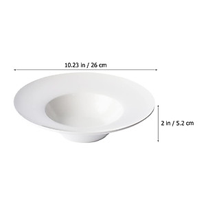 BESTonZON Rim Pasta Bowls Soup Bowl Porcelain Rimmed Deep Plate Ceramic Dessert Salad Shallow Bowl Dinner Serving Plate Snack Dish Appetizer Tray for Eating Oven Safe