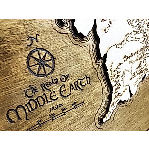 Handmade Large Wooden Map Compatible with Hobbits and Middle Earth Map LOTR | Set of coasters | Map Gift Idea| Decor Map | Gift Idea Fantasy Map | Gift for Him | Gift for Her