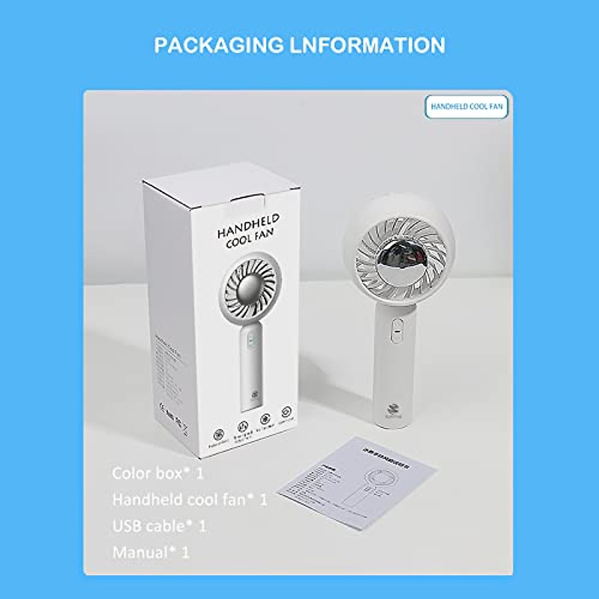 SYXYYYS Handheld Fan,Portable Fan,Handheld Cool Fan, semiconductor cooled, Mini Hand Held Fan, battery-powered rechargeable fan, ideal for office/outdoor/home