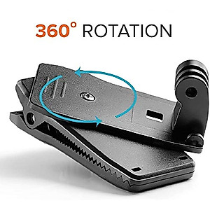 MiPremium Backpack Strap Clip Mount for GoPro Hero 10 9 8 7 6 5 4 3+ 2 Session Black Silver XIAOYI 4K SJCAM Yi Sports Action Camera Perfect Shoulder and Hat Quick Release Clamp Body Cam Holder