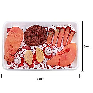 Oasis-X Halloween Scary Human Organ Bloody Realistic Body Parts Creepy Prank Prop Halloween Decoration Trick or Treat Party Haunted House Decorations Props