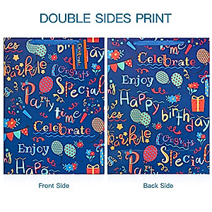 16.5" Gift Bags for Birthday Party - Extra Large Gift Bags with Greeting Card, Tag, Tissue Paper - 2 Pack