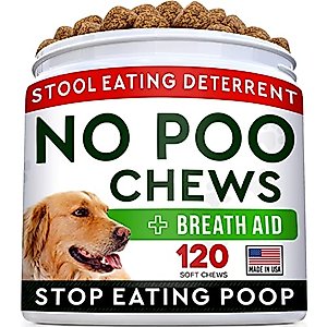 STRELLALAB No Poo Treats - No Poop Eating for Dogs - Coprophagia Stool Eating Deterrent - Digestive Enzymes - Gut Health & Immune Support - Stop Eating Poop - 120ct