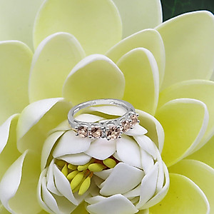 Dazzlingrock Collection 3.8mm Round Morganite 5 Stone Style Wedding Ring Band for Women in 14K White Gold, Size 8