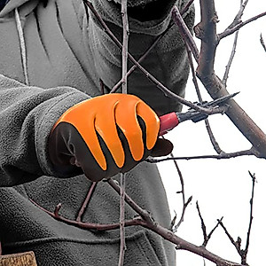 COOLJOB Waterproof Winter Freezer Gloves for Working Gardening Fishing Construction Worker, Double Coated Rubber for Warehouse Cold Refrigeration House, 1 Pair Large Orange