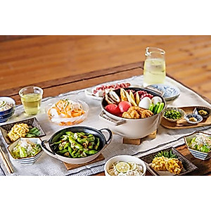 staub Wa-NABE 40501-001 Linen L Vintage Knob Specifications 7.9 inches (20 cm) Handed, Cast Iron Pot, Rice Cooking, 3 Pieces, Induction Compatible, Japanese Authentic Product with Serial Number