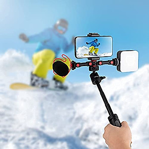 simorr Dual Cold Shoe Extension Bar Universal Cold Shoe Mount Bracket Plate Adapter, Camera Flash Brackets with 1/4" Thread Holes for Microphone,Led Video Light,Audio Recorder Monitors-3483