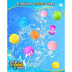 SOPPYCID Reusable Water Bomb balloons, Magnetic Refillable Water balls - Pool Toys for Boys and Girls, Beach Outdoor Activities Water Games Toy for kids Self Sealing Water Splash Ball (15Pack)
