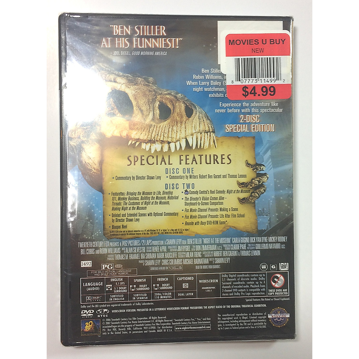 Night At the Museum 2-Disc Specvial Edition DVD