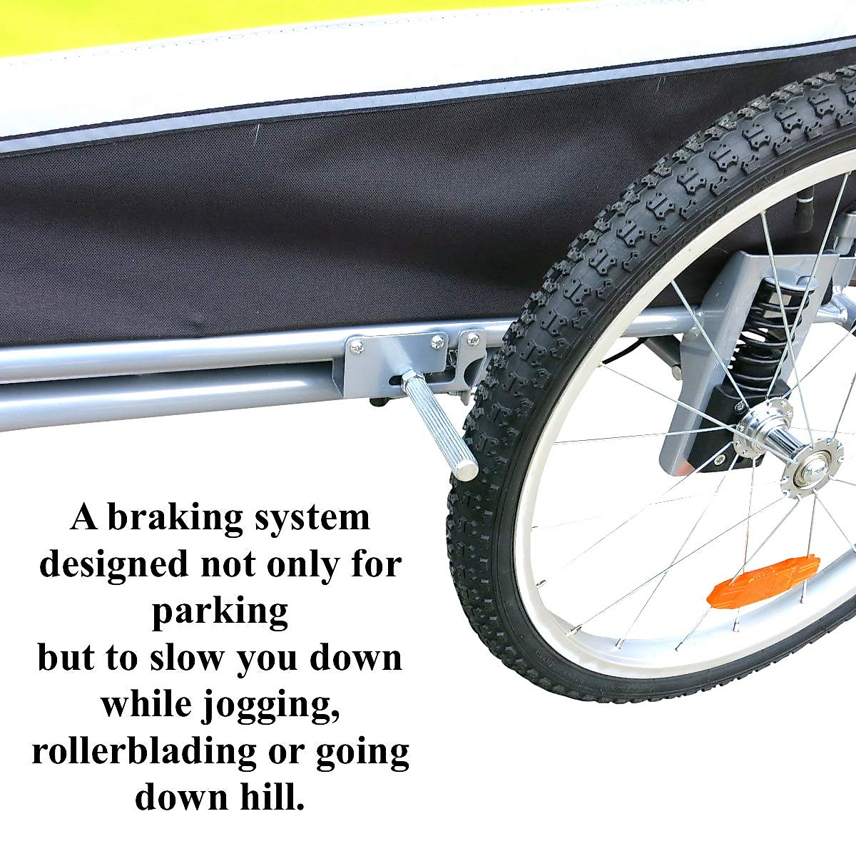 Booyah Strollers Double Child Baby Bike Bicycle Trailer, Jogger, Stroller with Suspension (Green)