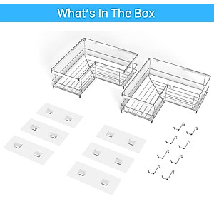 Carwiner Corner Shower Shelf 2-Pack, 304 Stainless Steel Shower Caddy with Adhesive, Wall Mounted Bathroom Shelf, Shower Rack Hanging Storage Organizer (Silver)