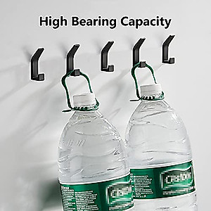 WANYD Small Towel Hooks for Bathrooms 6 Pack, Glue on not Screw, Black Modern Coat Hooks Adhesive Wall Hooks, Waterproof Bath Robe Hook for Hanging Clothes, Hat, Key