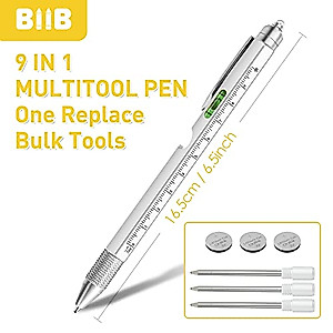 BIIB Gifts for Men, 9 in 1 Multitool Pen, Cool Gadgets for Men Gifts, Gifts for Dad, Unique Gifts for Men, Husband, Grandpa, Dad Gifts from Daughter