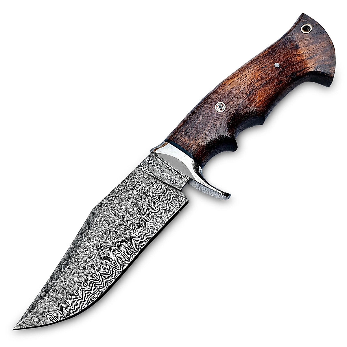 WARIVO KNIFE Premium Fixed Blade Handmade Bushcraft and Hunting Knife – Razor-Sharp Blade, Durable Design for Outdoor Enthusiasts (Damascus Hunting Knife)