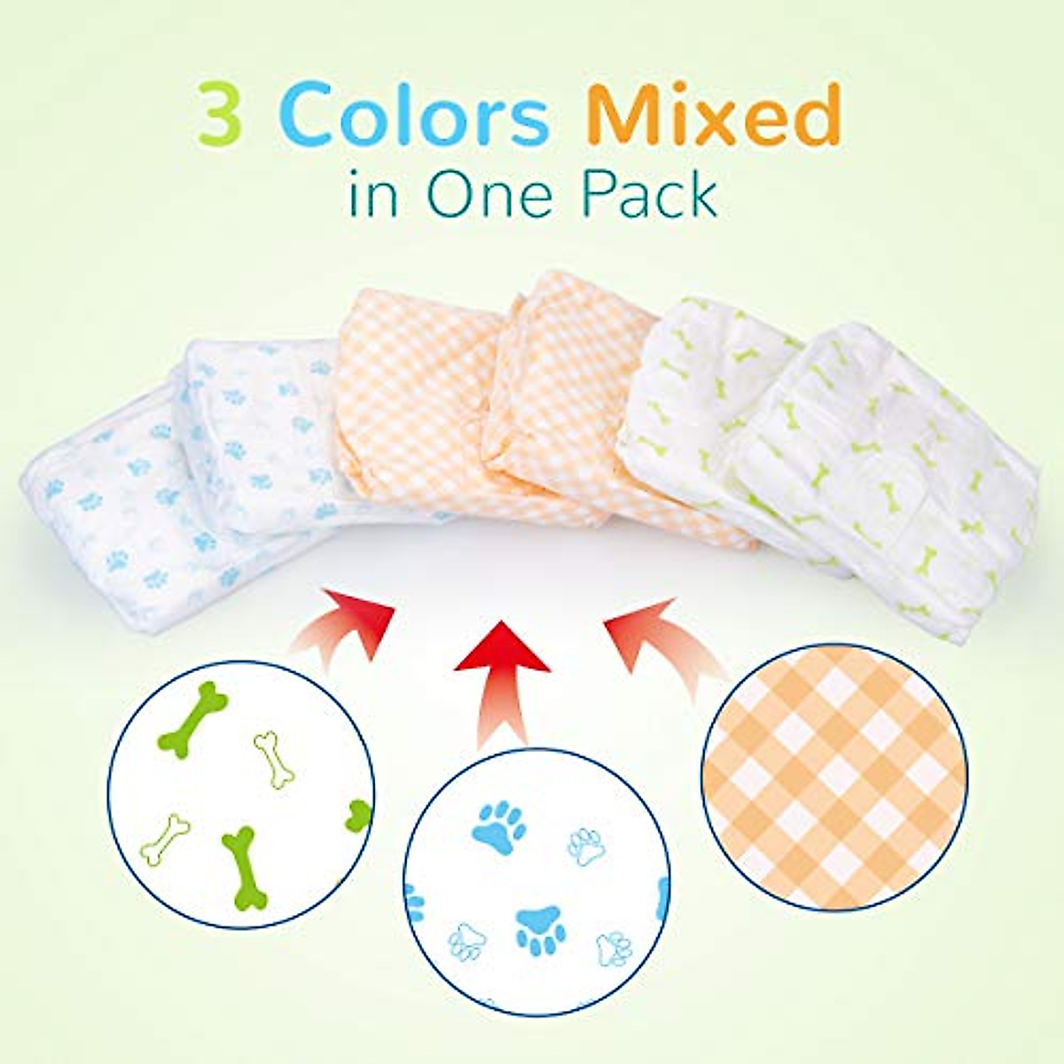 Pet Soft Doggie Diapers - Disposable Dog Diapers for Female in Heat Period or Urine Incontinence, Puppy & Cat Diapers Ultra Absorbent 12pcs XXSmall