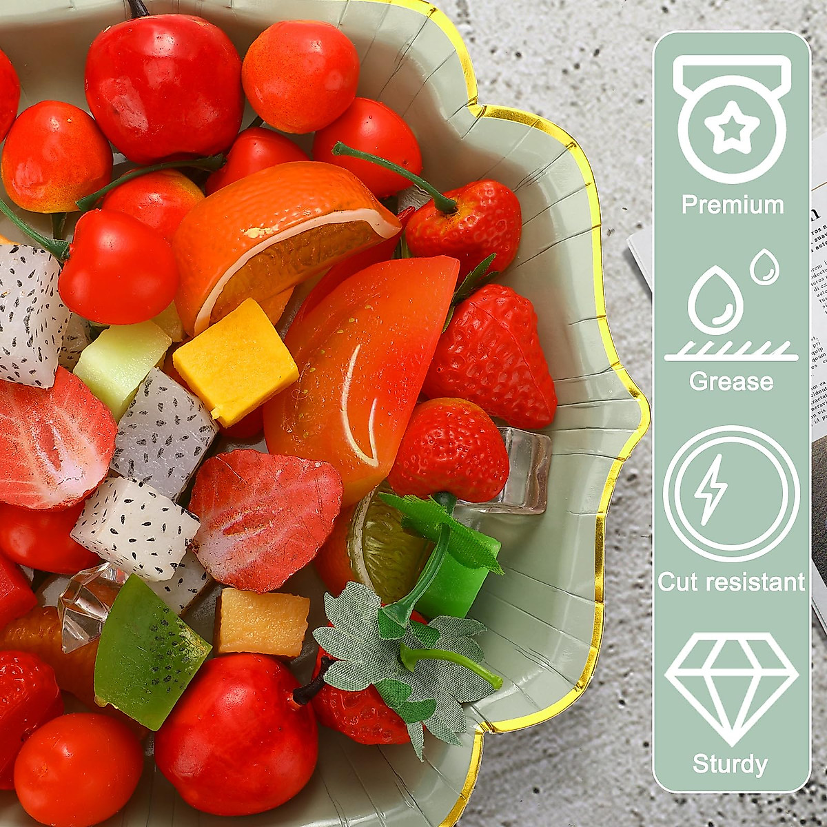 Norme 36 Packs Sage Green Paper Plates with Scalloped Edge 9 Inch Dessert Party Paper Plates Disposable Decorative Plate for Appetizer Salad Birthday Tea Party Decorations Supplies