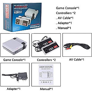 GEEKAA Retro Classic Game Console, Mini Video Game System Built-in Many Old-School Games, 8-Bit Video Game System with 2 Classic Controllers
