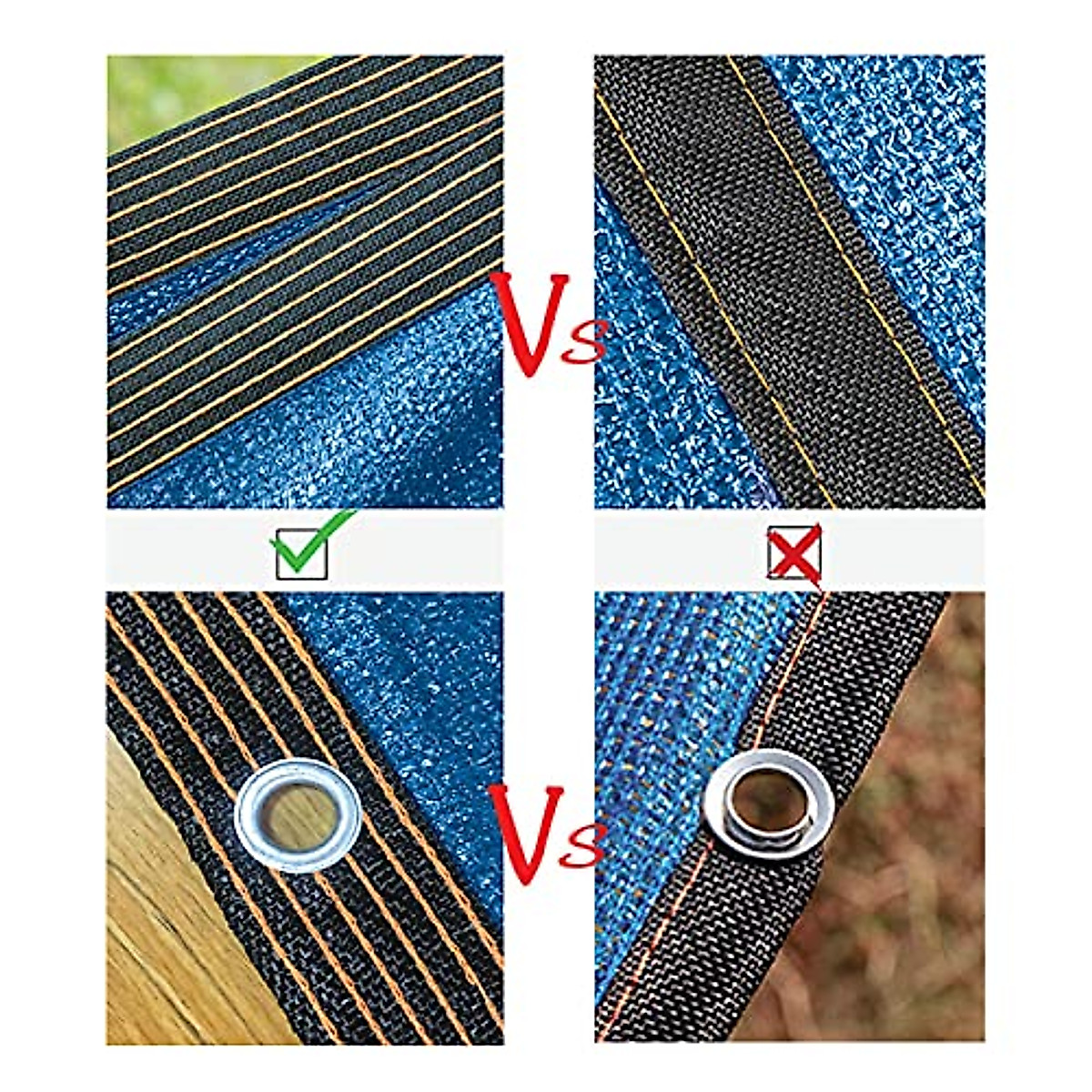 B L Shade Cloth Sun Shade 8 x 12 Ft, 90% UV Block Shade Tarp for Plant Cover, Shade Netting for Greenhouse, Barn, Chicken Coop,Dog Kennel Outdoor,Canopy, Pools, Dump Truck, Garden Shade Mesh Net Blue