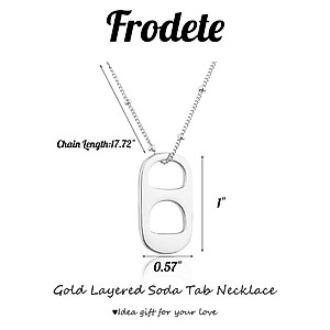 Frodete Soda Tab Necklace for Women Soda Bottle Cap Necklaces for Women Trendy Silver Beaded Chain Necklaces Punk Gifts Christmas Gifts