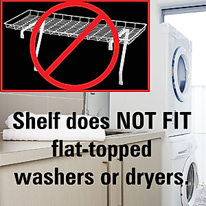 Household Essentials 05100 Rear Display Over-The-Washer Storage Shelf | Organize and Store Laundry Room Supplies | White (Pack of 2)