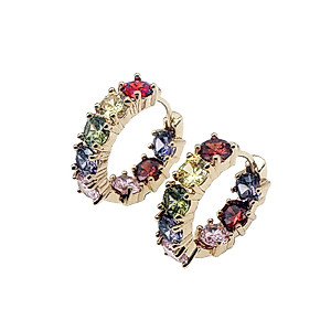 Women Silver Earrings Rose Gold Earring Garnet Peridot Amethyst Morganite Ideal Gift Choice (Rose gold earrings)