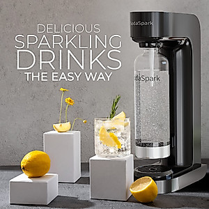 Soda Maker with BPA Free Bottle - CO2 Powered One Touch Fizz Control - Fresh Sparkling Water Maker - Homemade Sparkle Seltzer Streaming Machine, Carbonated Water Machine for Home [C02 NOT INCLUDED]