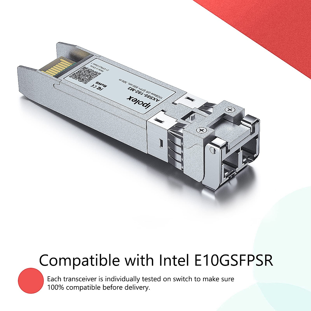 10GBase-SR SFP+ Transceiver 10Gb 850nm Multimode LC SFP Module for Intel E10GSFPSRX, Juniper QFX-SFP-10GE-SR/EX-SFP-10GE-SR, Ubiquiti UniFi UF-MM-10G, Mikrotik, Fortinet, Netgear(MMF, 300m)