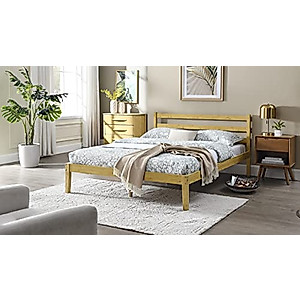 BIKAHOM Austin Solid Bamboo Platform Bed Frame, Twin, 10.5 Inch Modern Solid Bamboo Foundation with Headboard, Wooden Slat Support System, No Box Spring Needed, Easy Assembly, Bedroom Furniture, Honey