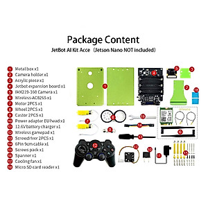 JetBot AI Kit Accessories Add-ons Compatible with NVIDIA Jetson Nano Developer Kit to Build JetBot