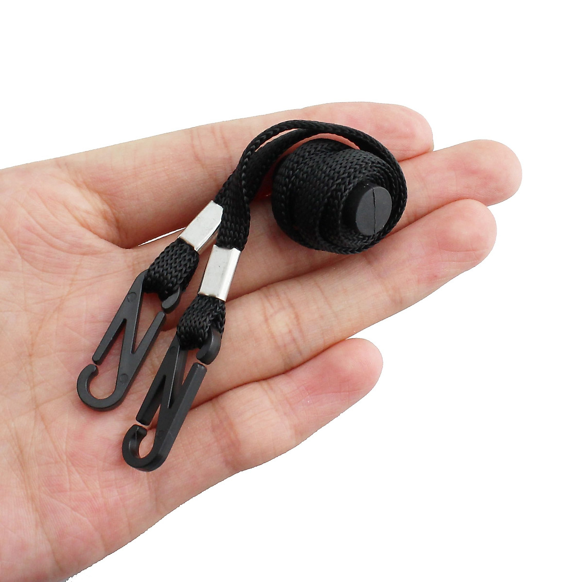 TAODAN 5PCS Adjustable Hat Strap Clips Black Windproof Strap Clips Cap Hat Chin Cord for Golf, Fishing, Boating