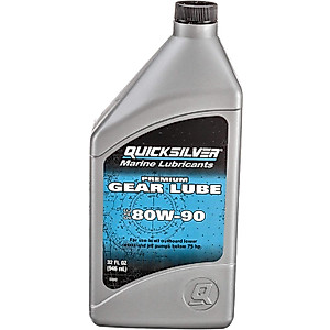 Quicksilver by Mercury Marine 80W-90 Premium Gear Lube, Marine Engine, 32 oz.
