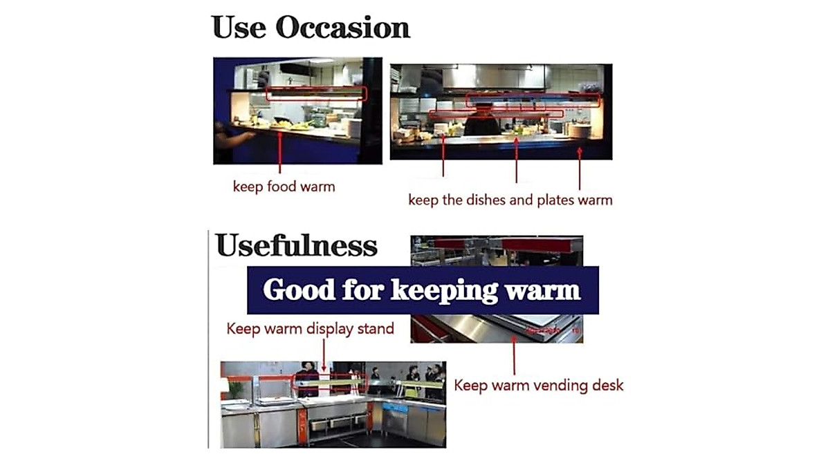 Commercial Kitchen Heat Lamp for Food - Adjustable, Durable & Easy to ...